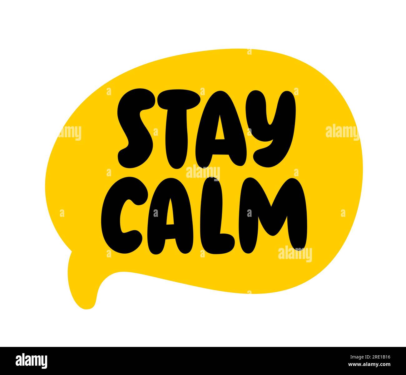 Stay Calm Text Speach Bubble With Words Stay Calm Printable Graphic Tee Design Doodle For