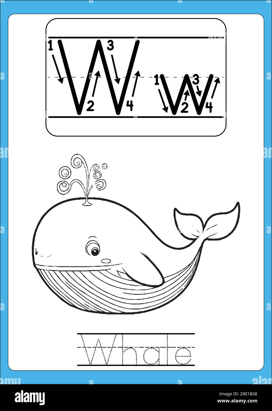 Cartoon letter w Stock Vector Images - Alamy