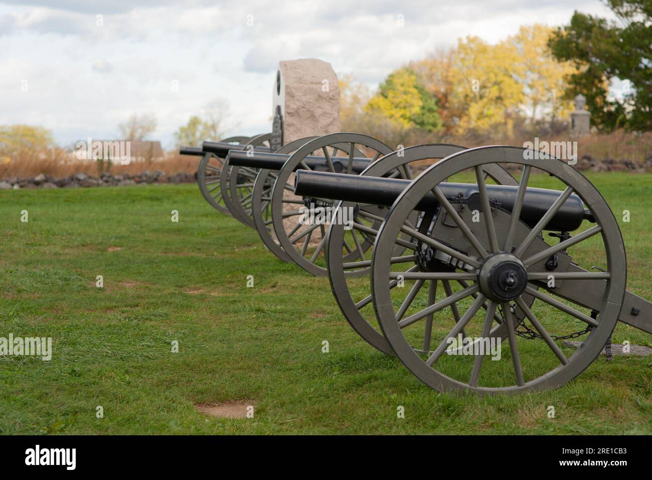 Cannons at Gettysburg National Military Park Stock Photo - Alamy