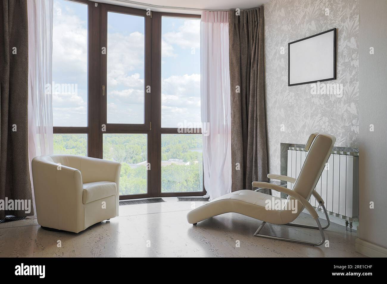 Chaise lounge chair and lounche chair in the apartment interior room ...
