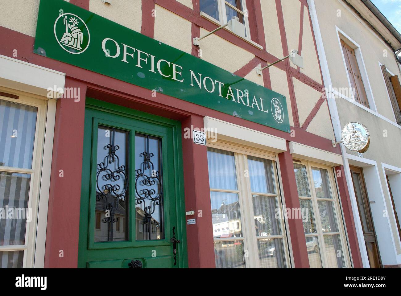 Notary public, notary sign in a rural village in Normandy Stock Photo ...