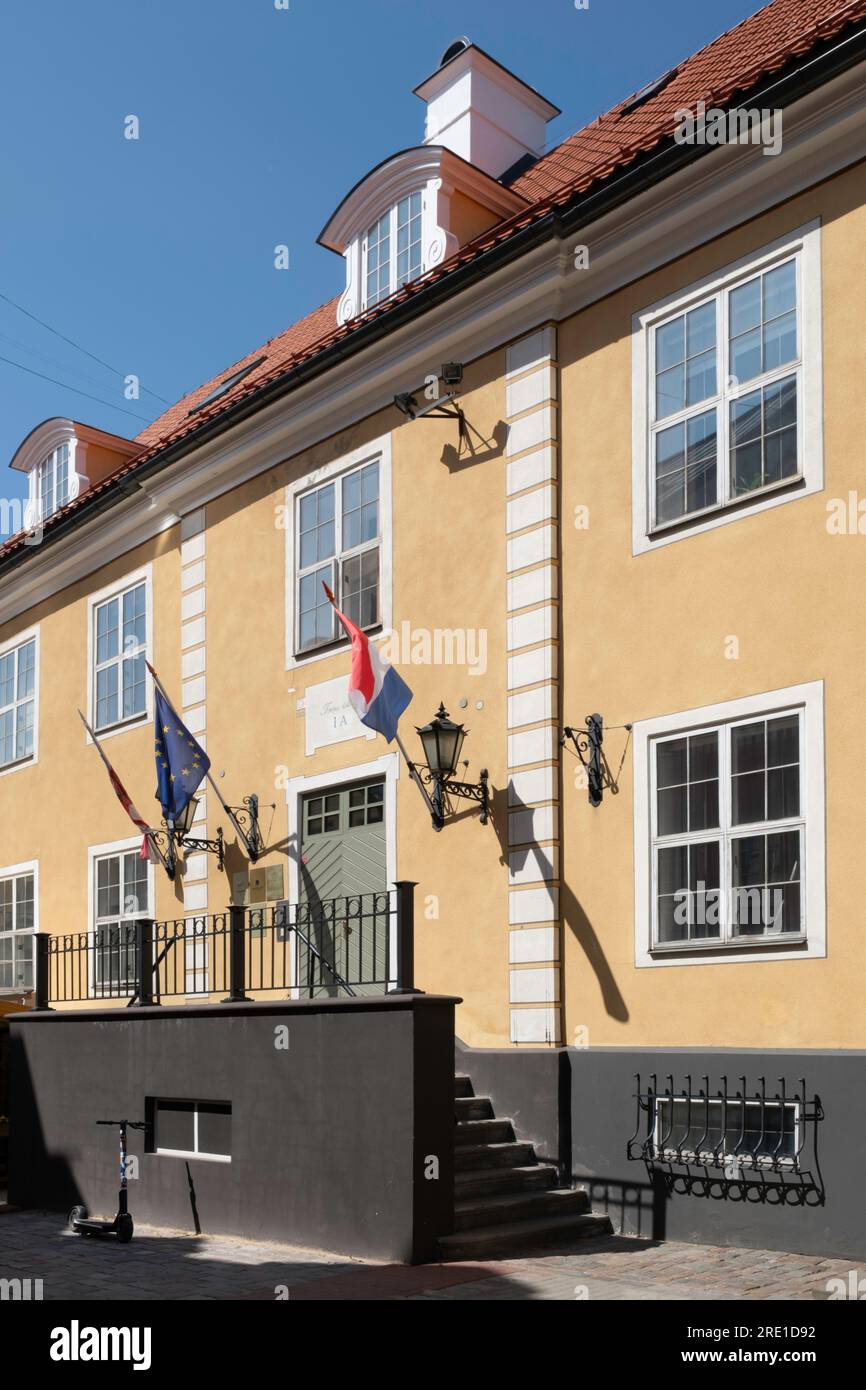 Dutch embassy in Jacob’s Barracks along Torņa Street in Riga with the ...