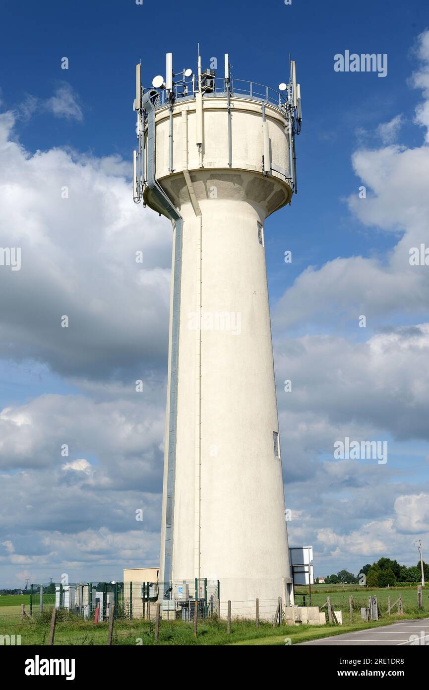 Mobile phone relay station on a water tower Stock Photo - Alamy