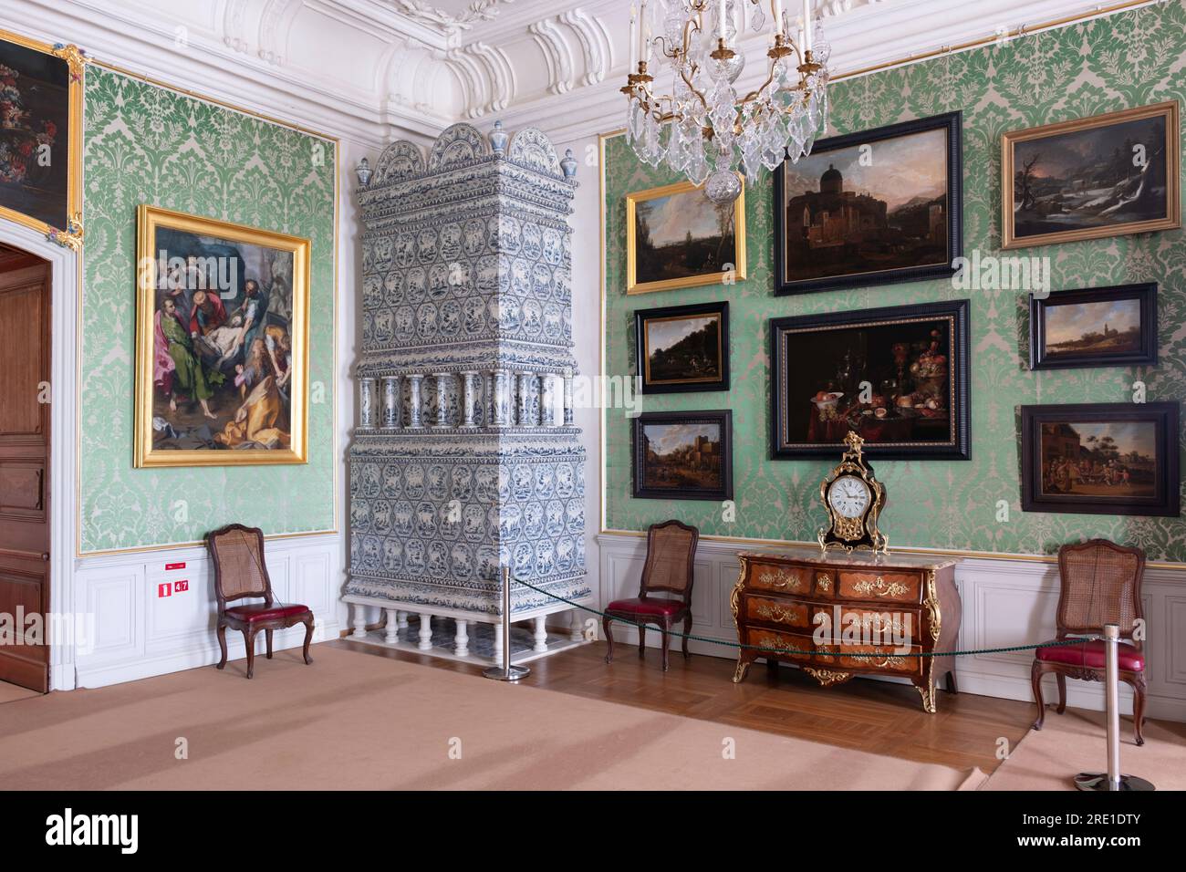 Rundāle Palace interior. The antechamber of the Duke’s apartments with ...