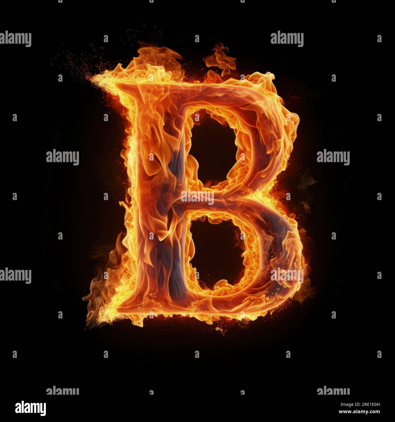 Capital letter B consisting of a flame Stock Photo - Alamy