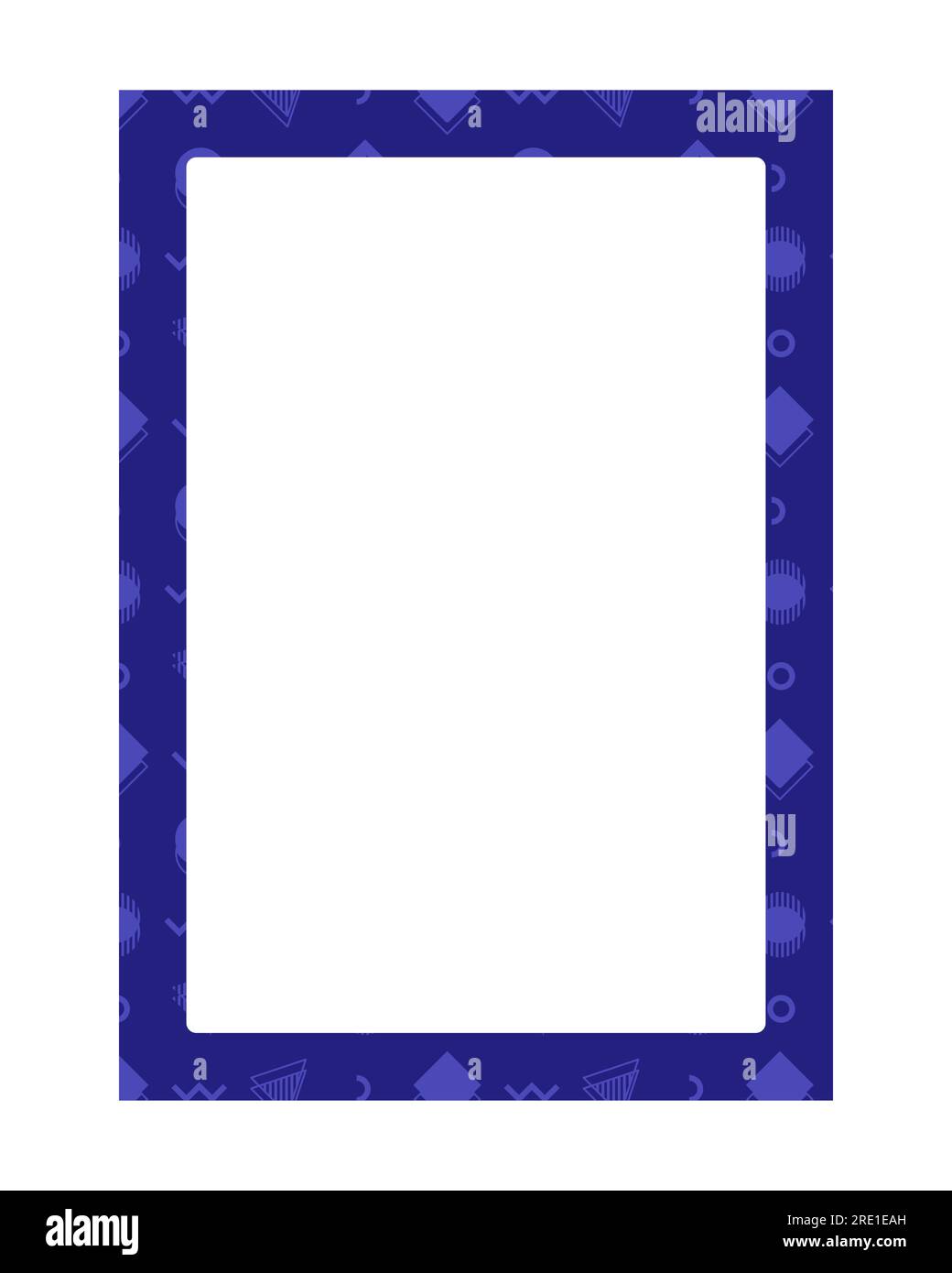 Dark blue framing with geometric shapes pattern brochure element design ...