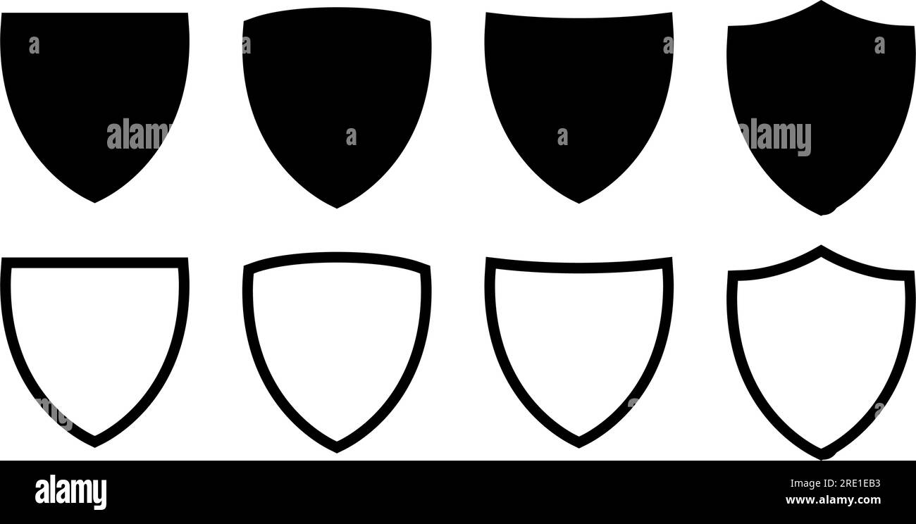 Shield icon set. Different shields forms Stock Vector Image & Art - Alamy