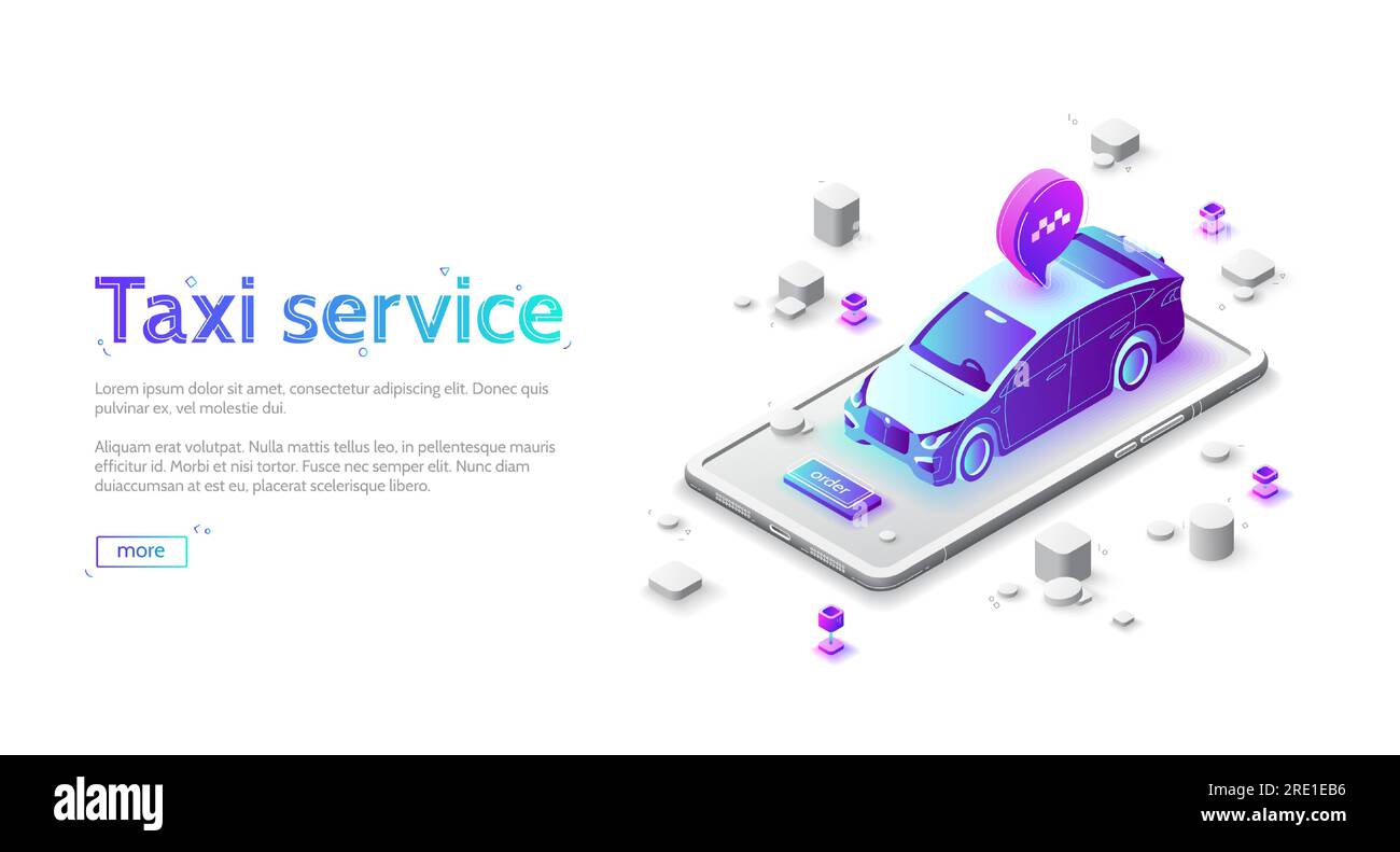 Taxi service banner for website. Mobile application for online order ...