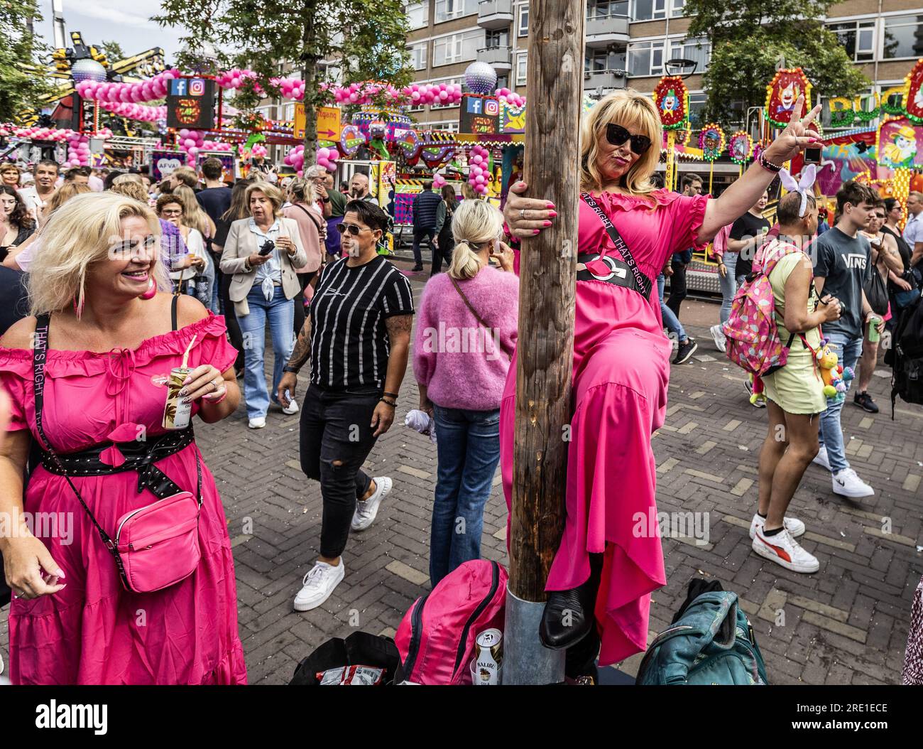 TILBURG - Visitors during the traditional Pink Monday parade at the ...