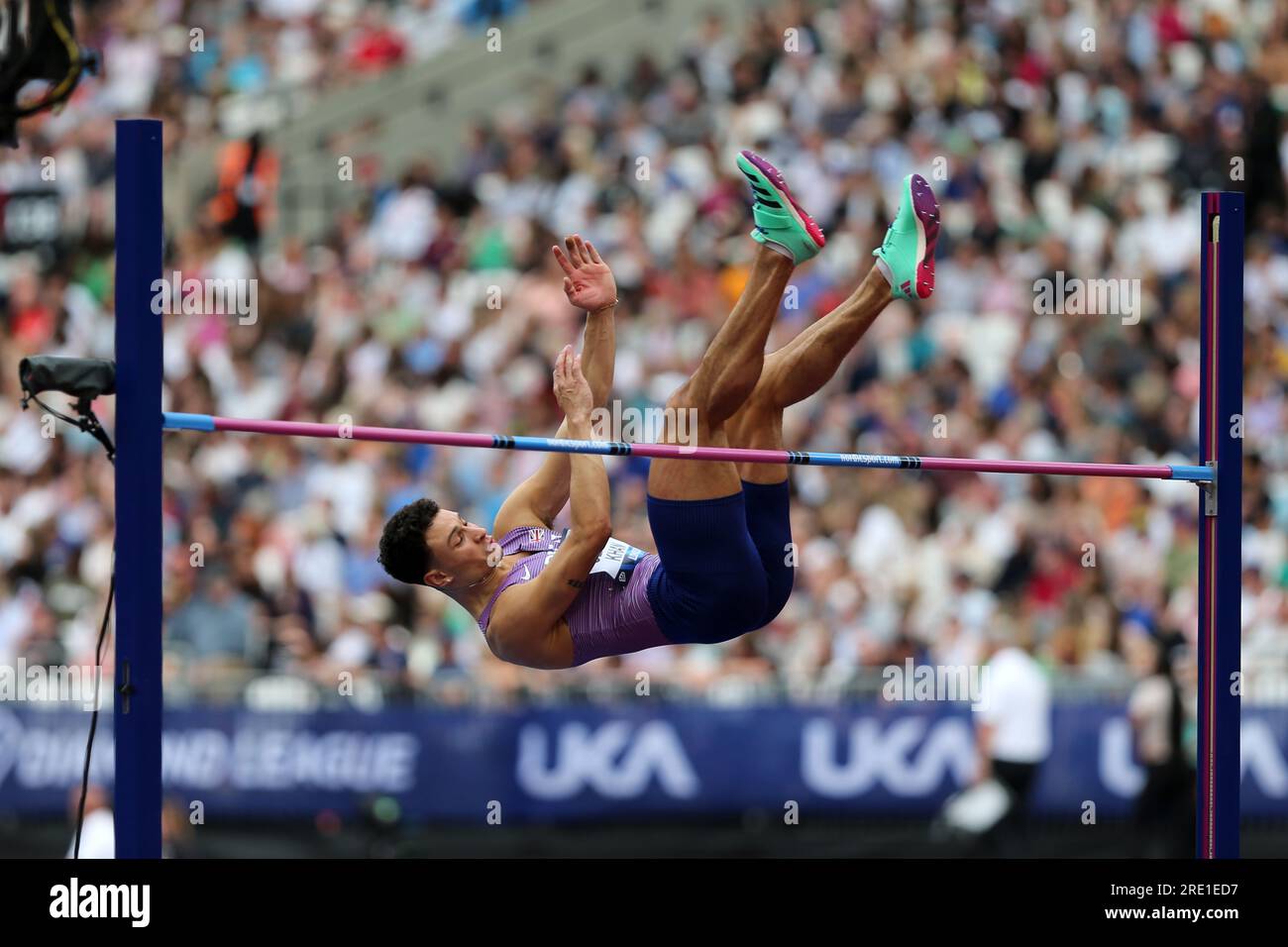 Joel CLARKE-KHAN (Great Britain) competing in the Men's High Jump Final ...