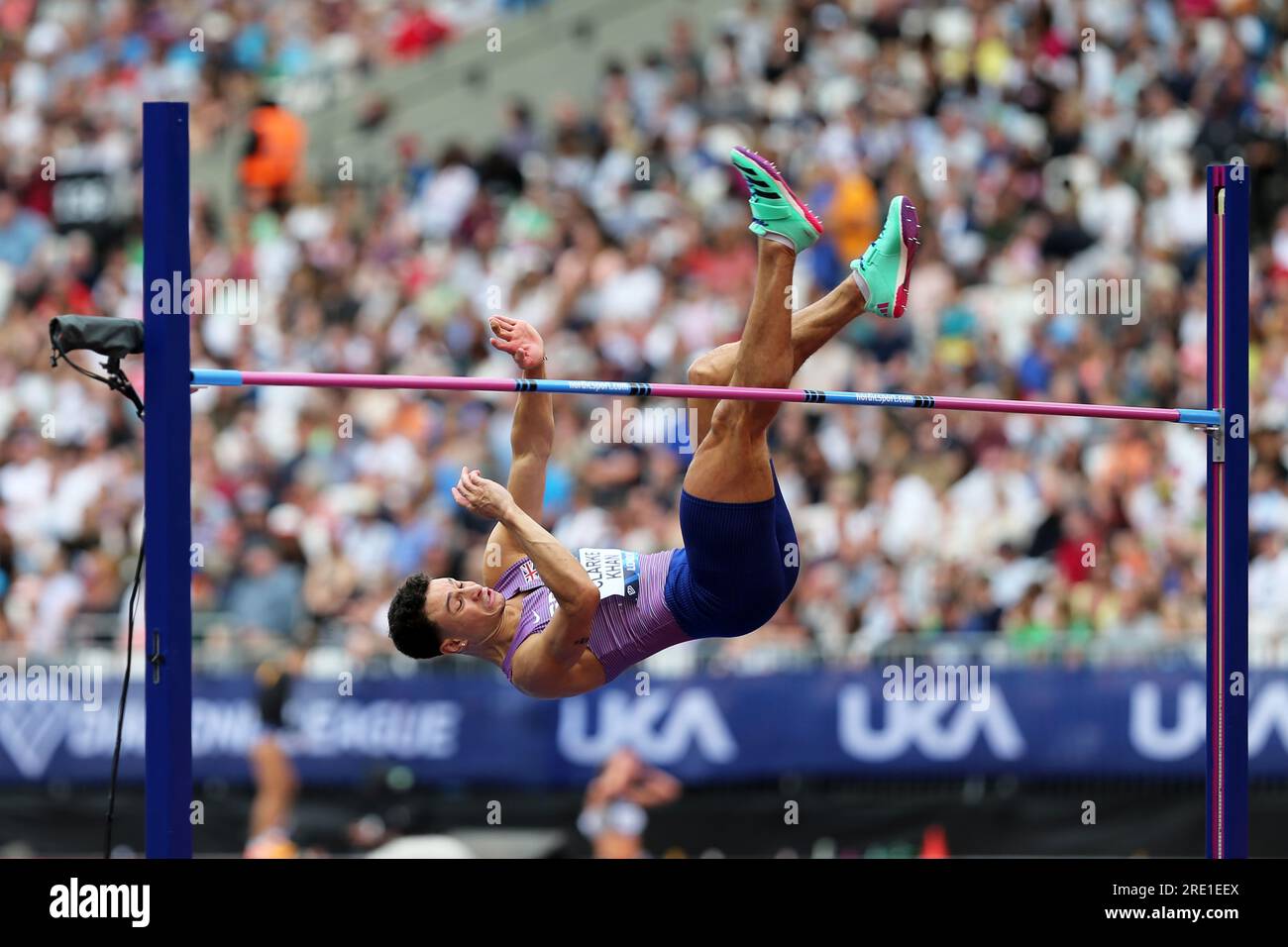 Joel CLARKE-KHAN (Great Britain) competing in the Men's High Jump Final ...