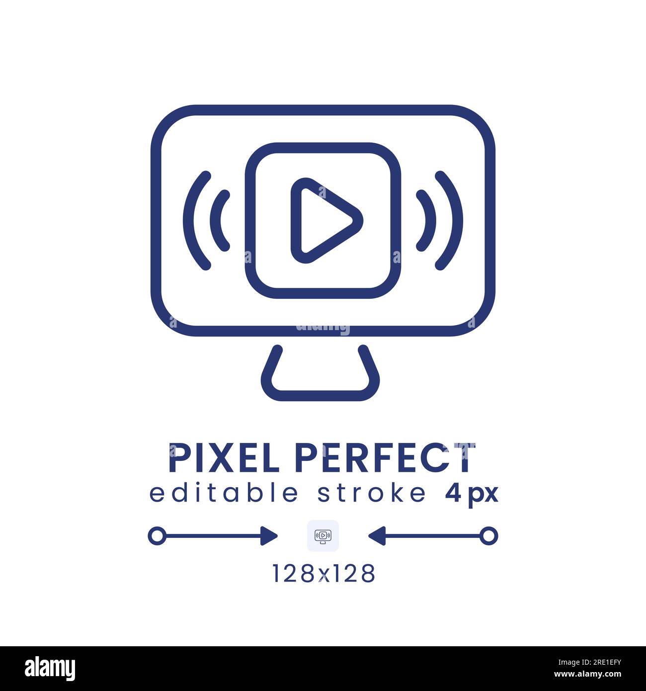 Live streaming linear desktop icon Stock Vector Image & Art - Alamy