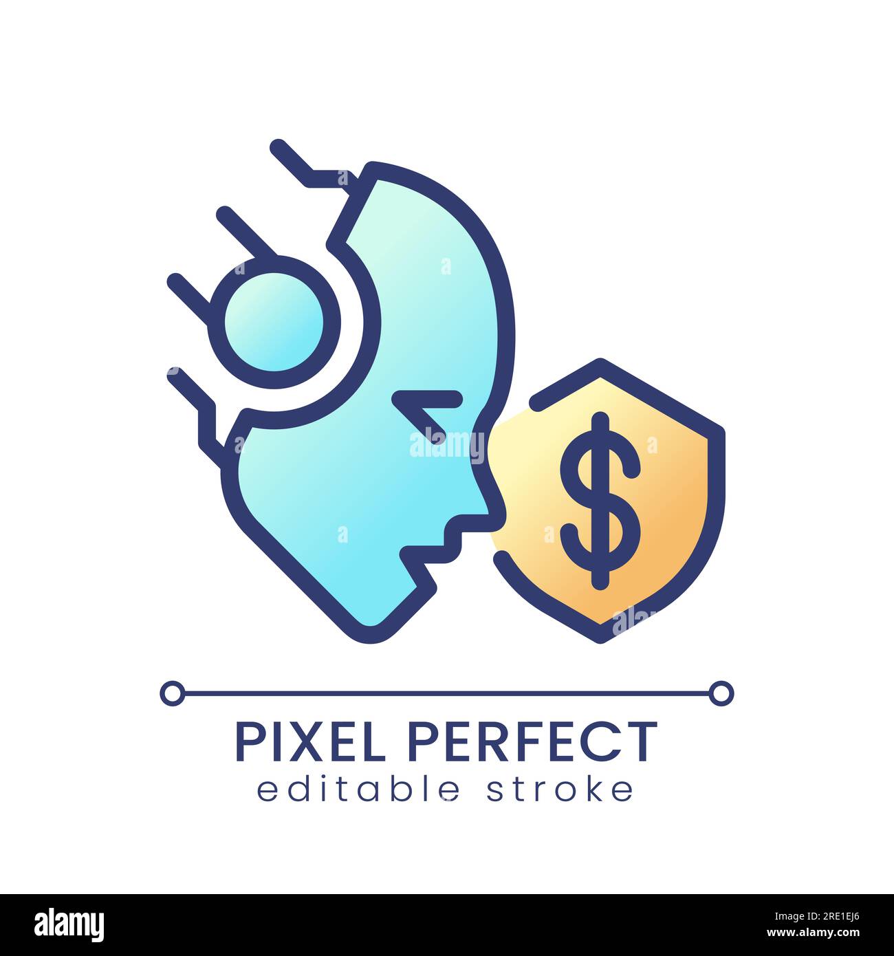 AI protects pixel perfect color gradient icon Stock Vector Image & Art - Alamy