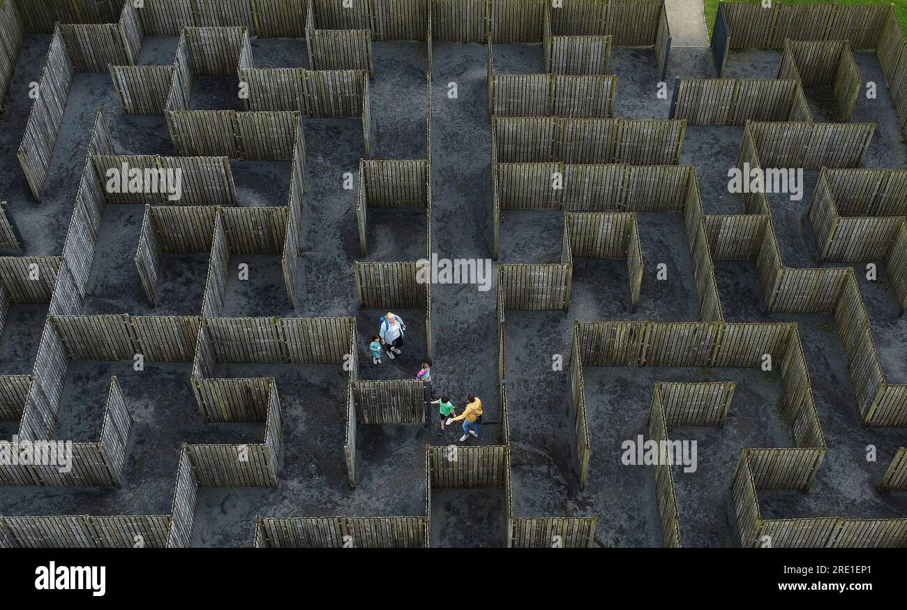 Standalone Photo. An aerial view of people enjoying the Wooden Maze at ...