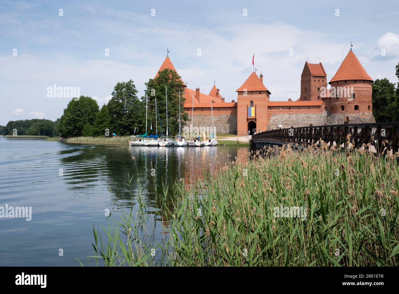 Old Trakai Castle and Museum with corner towers, Ducal Palace and ...