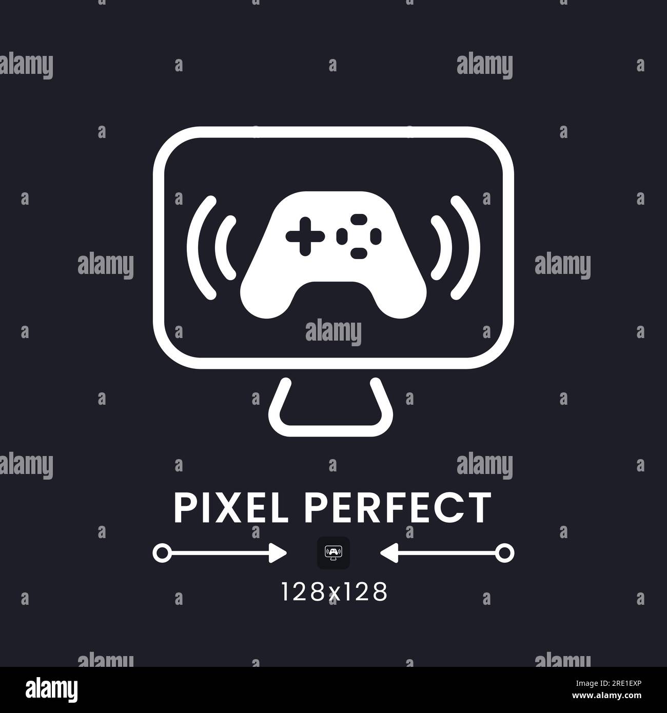 Gaming streaming white solid desktop icon Stock Vector Image & Art - Alamy