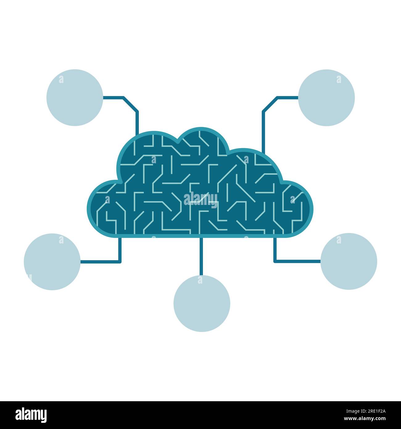 Dark green cloud connected with points infographic chart design ...