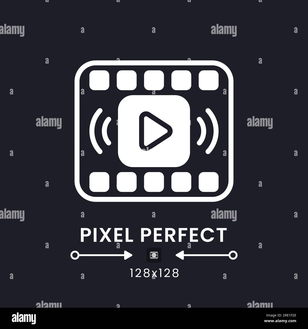 On-demand streaming white solid desktop icon Stock Vector Image & Art ...