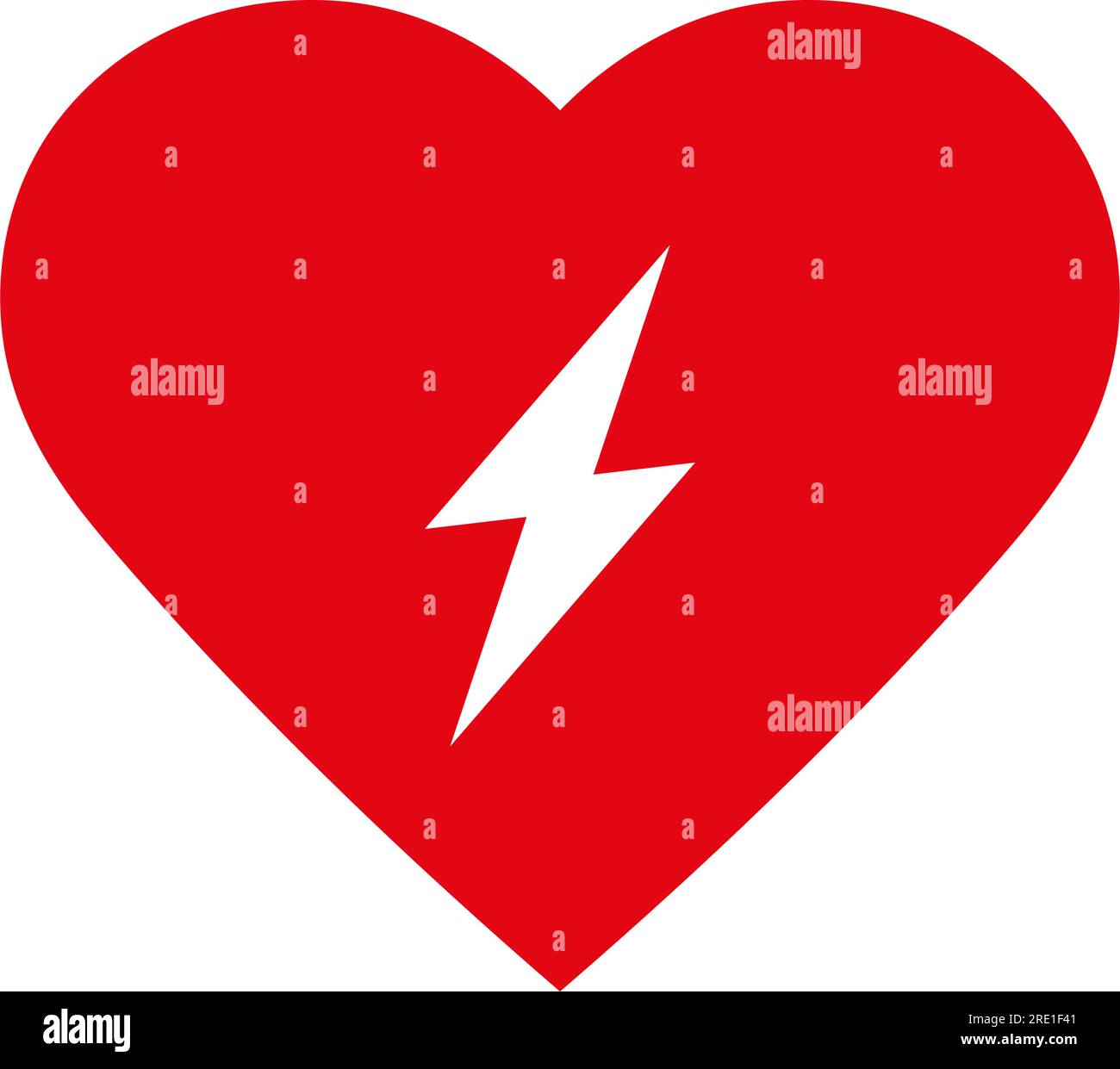 AED automated external defibrillator icon symbol with heart and flash ...