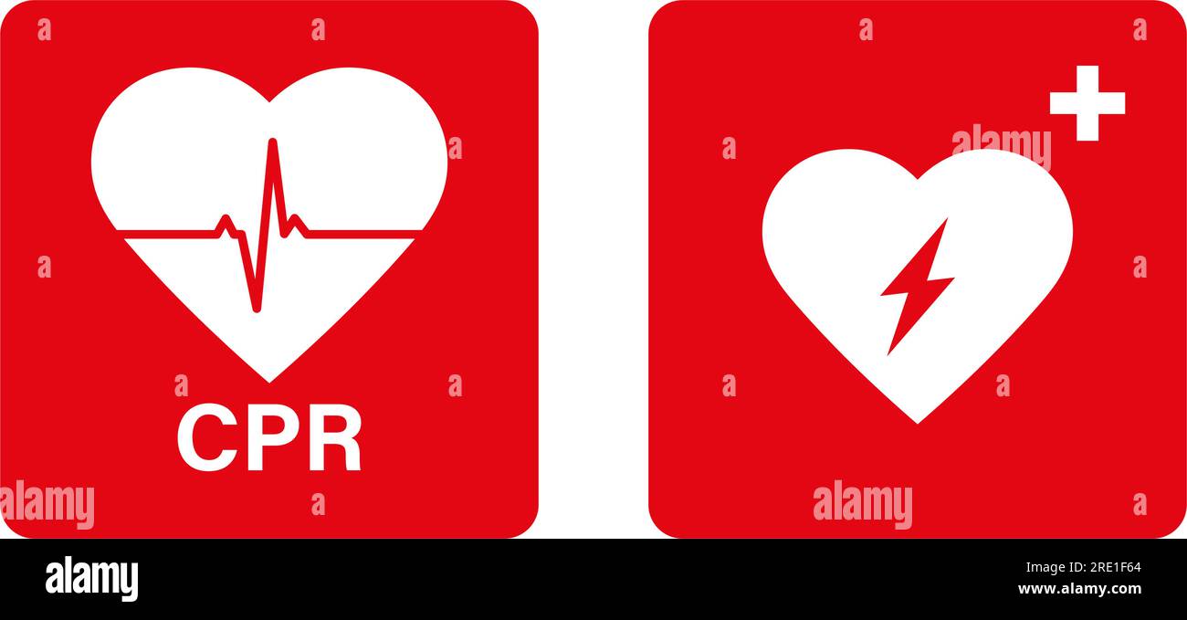 AED and CPR icons set Stock Vector Image & Art - Alamy