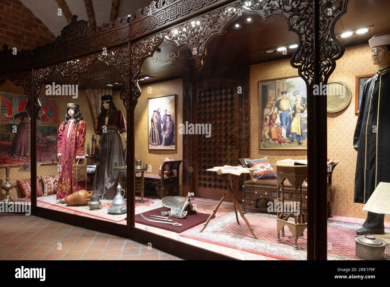 Interior of the old Trakai Castle and Museum in Trakai, Lithuania ...