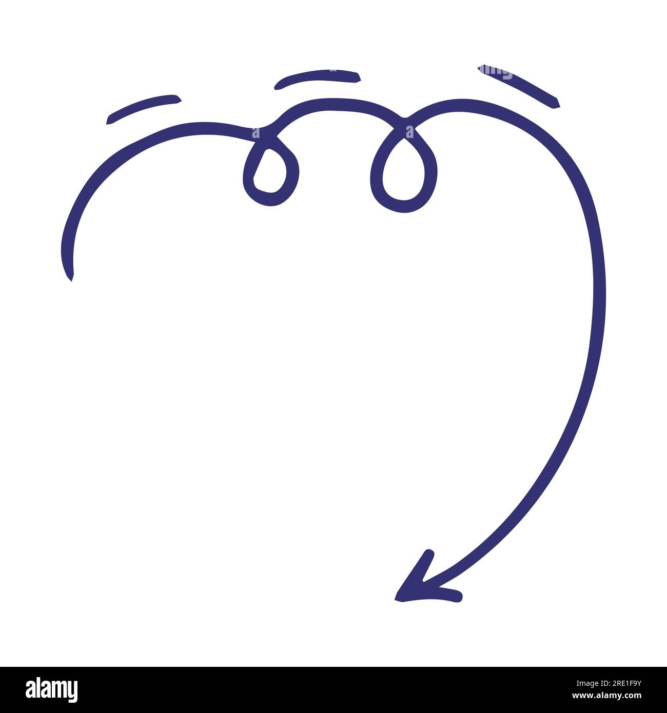 Curved handdrawn arrow vector design element Stock Vector Image & Art ...