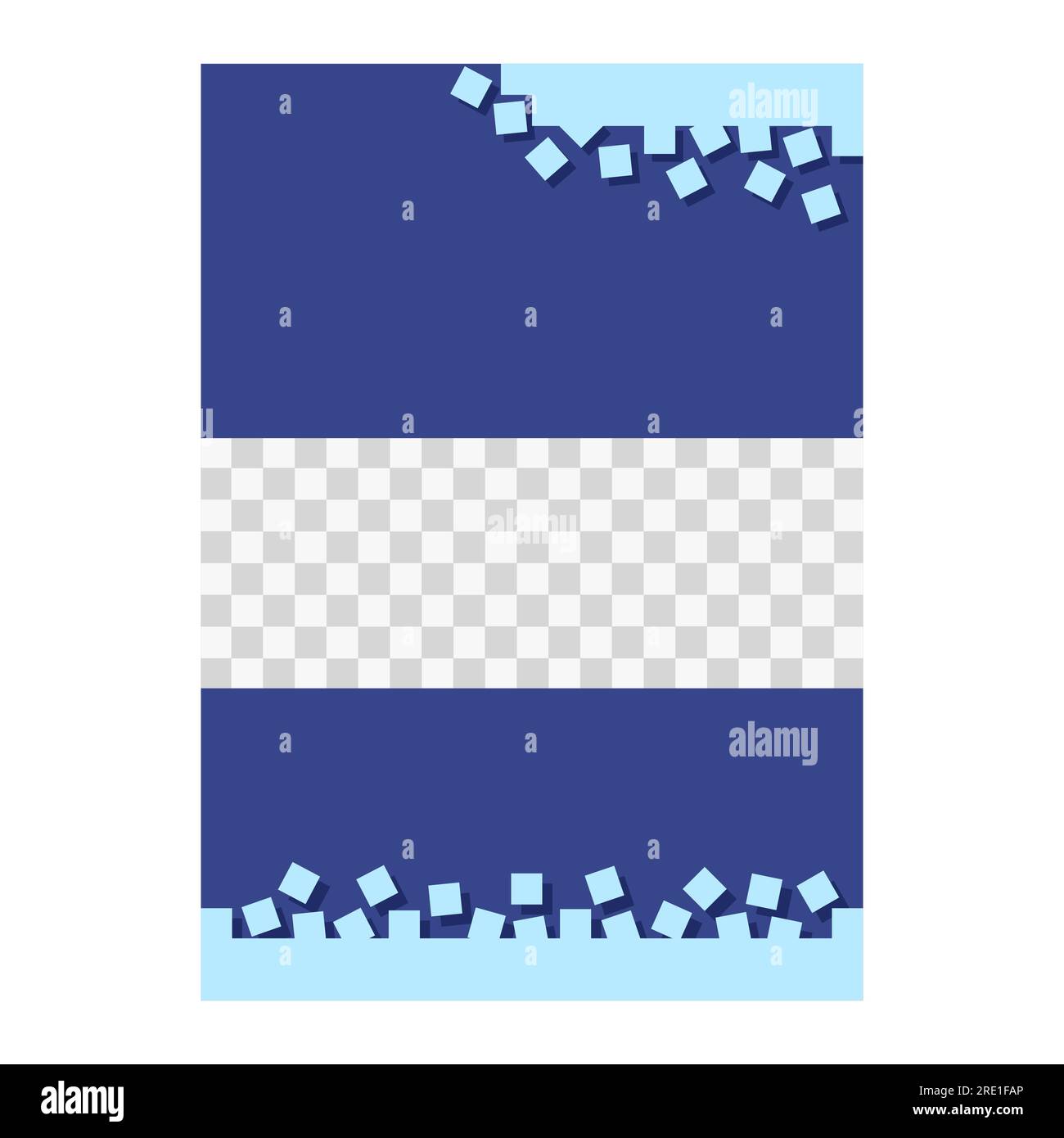 Wide blue border with pixel effect decoration brochure element design ...