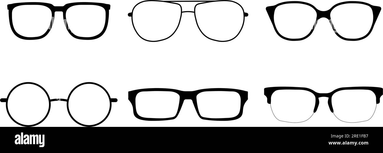 Glasses silhouette icon set simple design Stock Vector Image & Art - Alamy