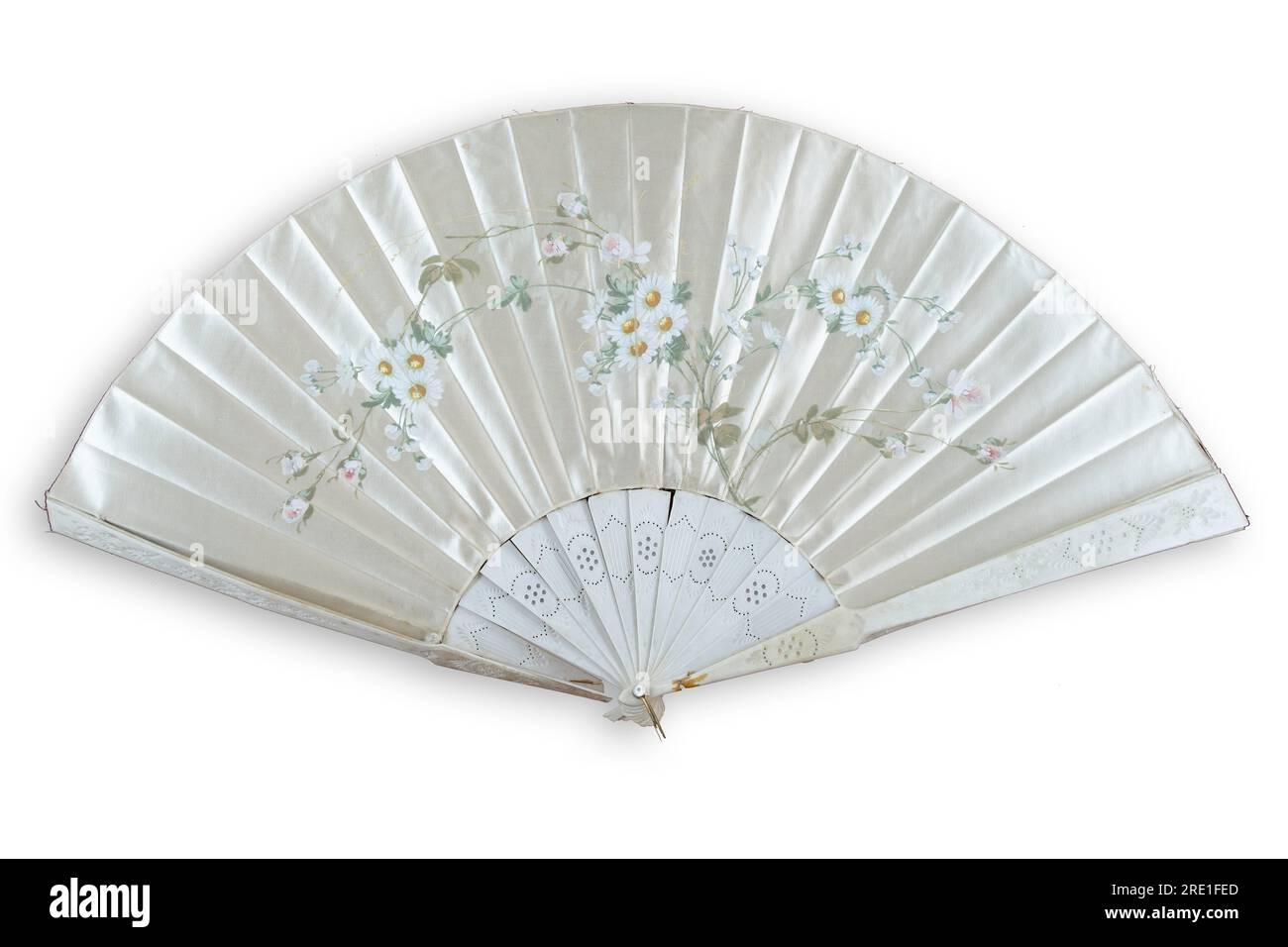 Beautifully antique silk hand fan with floral pattern of Fantasia ...