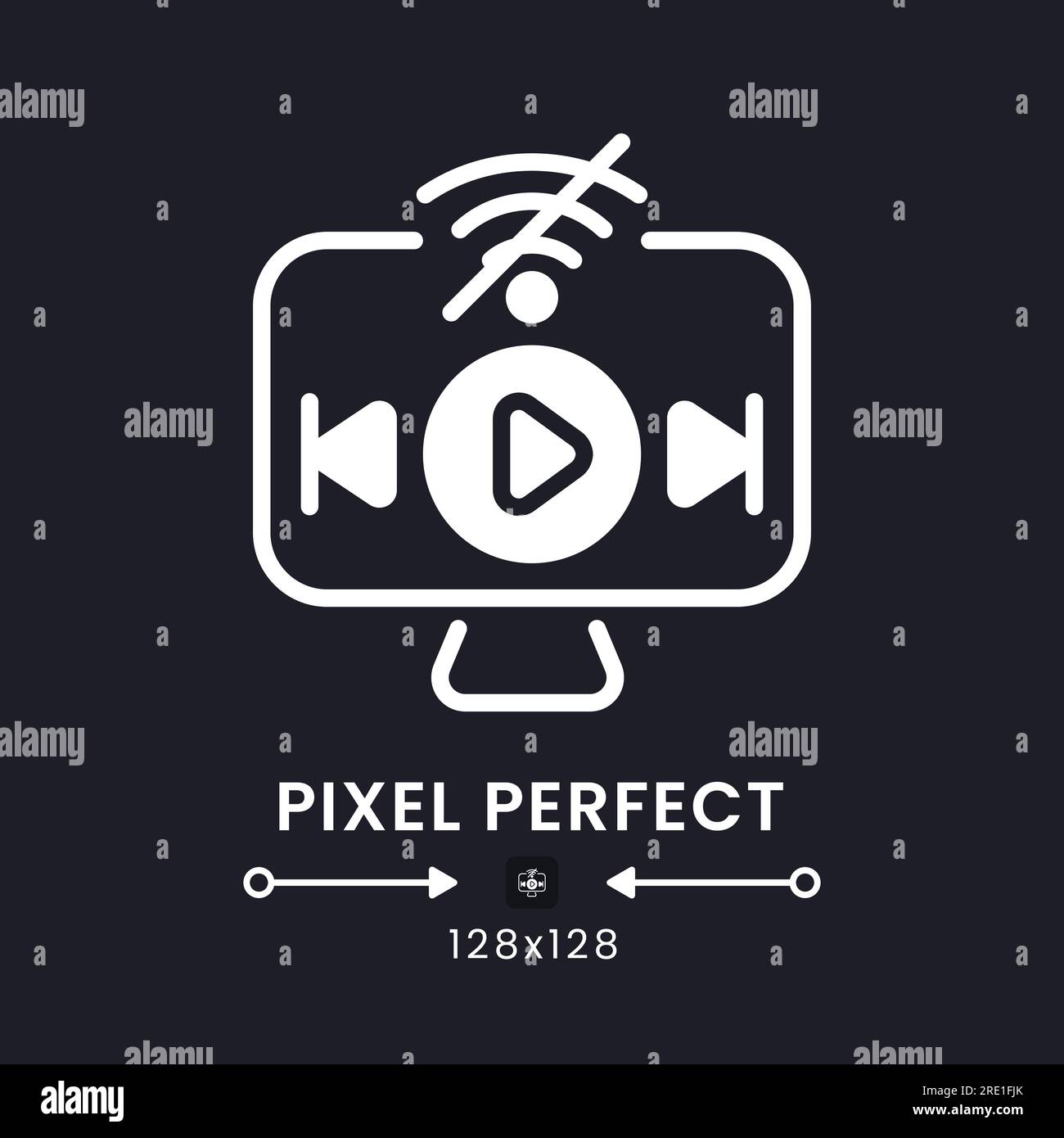 Offline playback white solid desktop icon Stock Vector Image & Art - Alamy