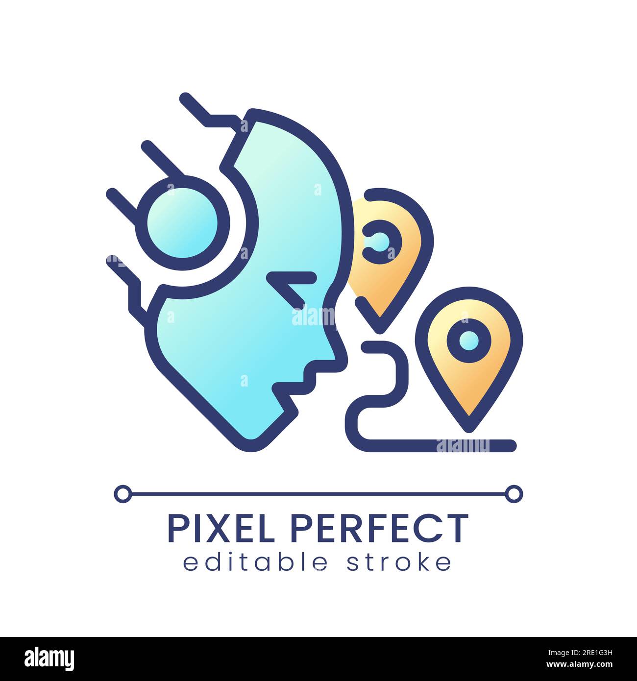 AI guides pixel perfect color gradient icon Stock Vector Image & Art ...
