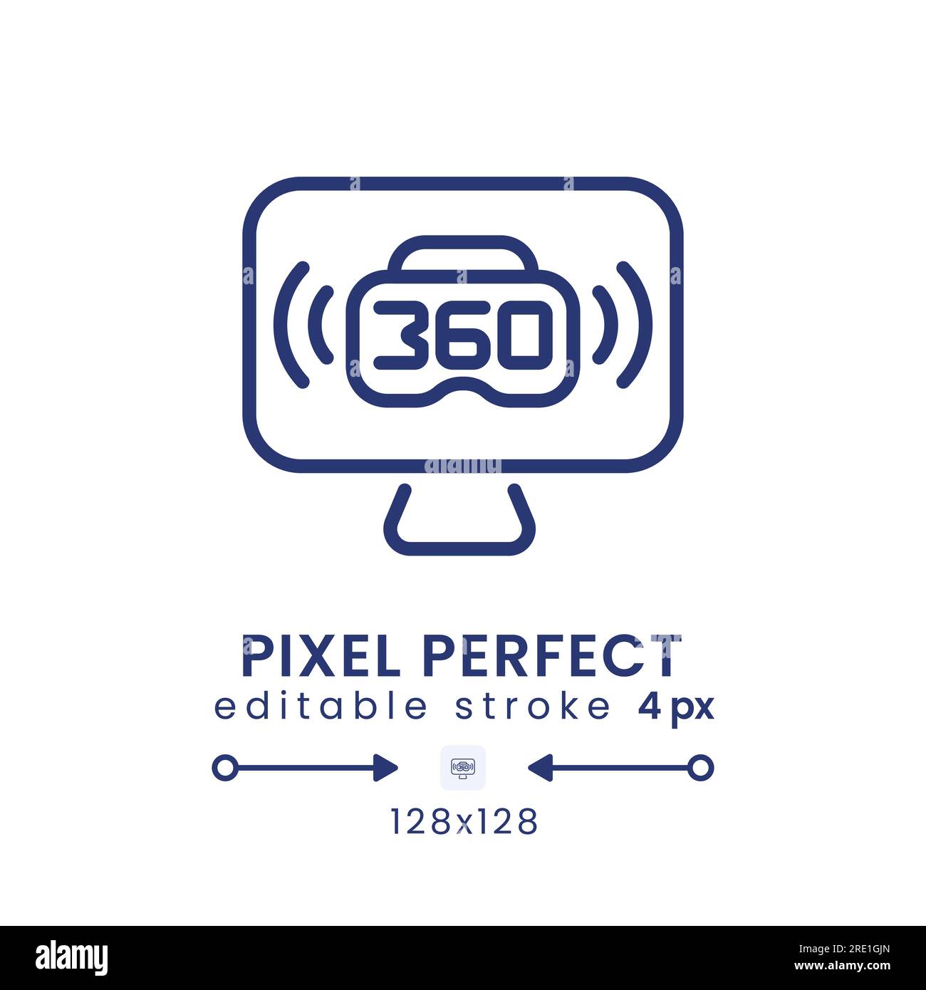 VR live streaming linear desktop icon Stock Vector Image & Art - Alamy