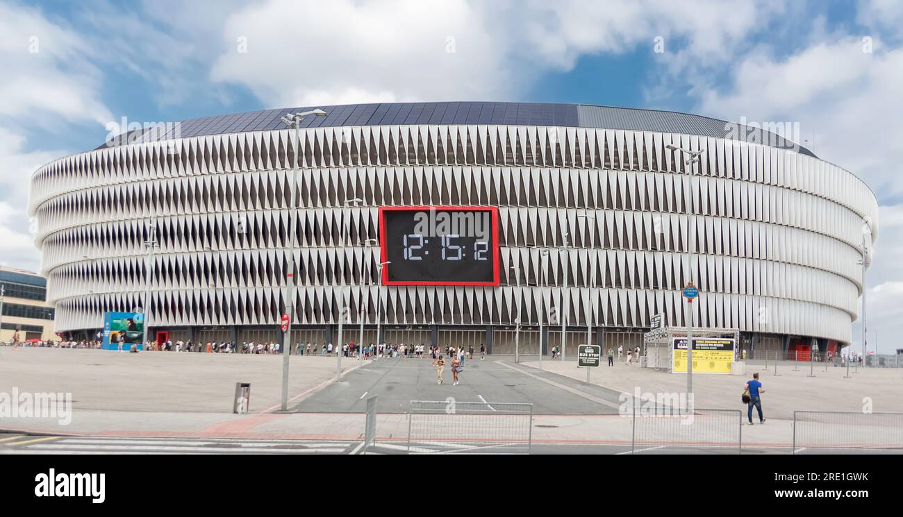 Bilbao Spain - 07 05 2021: Panoramic exterior view at the San Mamés ...