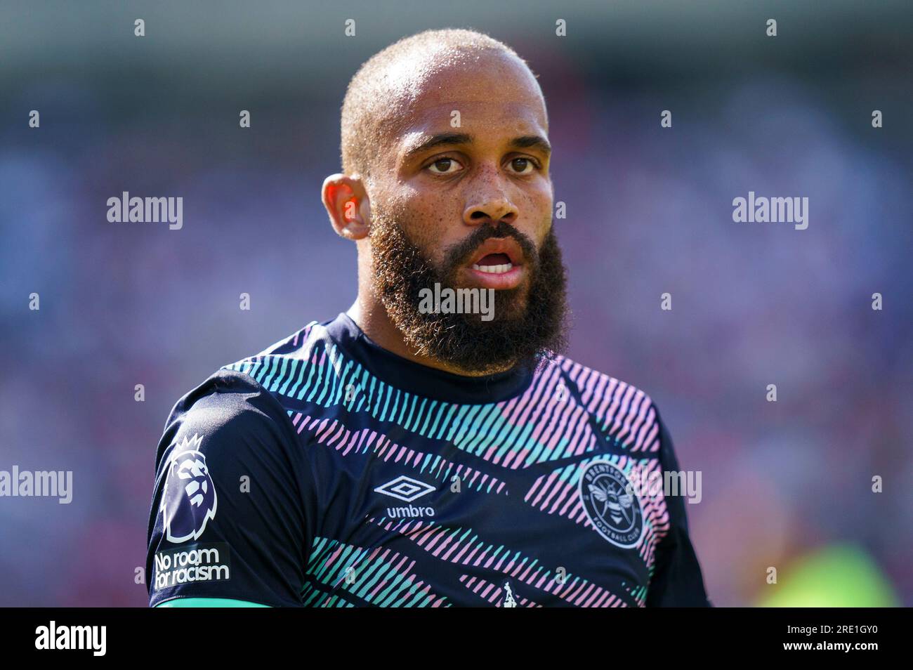 Brentford's Bryan Mbeumo looks on during the English Premier League ...