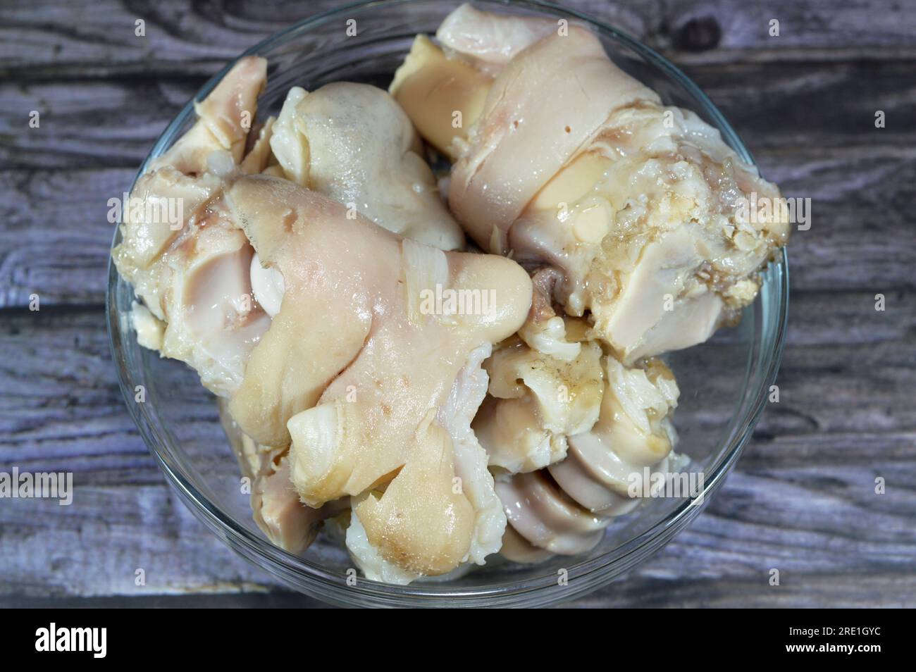 Arabic Egyptian cuisine of kawareh trotters with its traditional soup ...