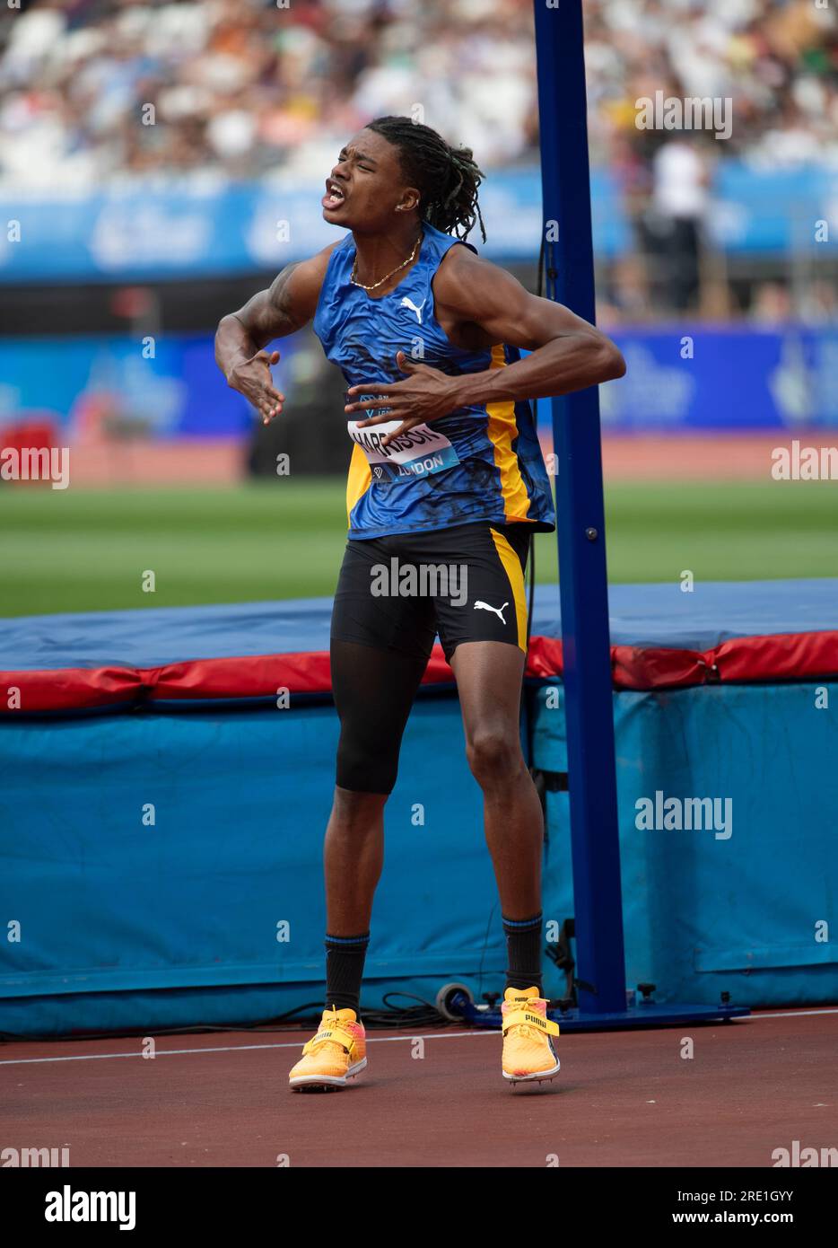 JuVaughn Harrison of the USA competing in the men’s high jump at the ...