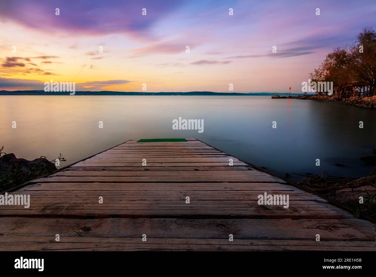 Balaton Siofok Hungary. Beautiful sunset at Lake Balaton, with ...