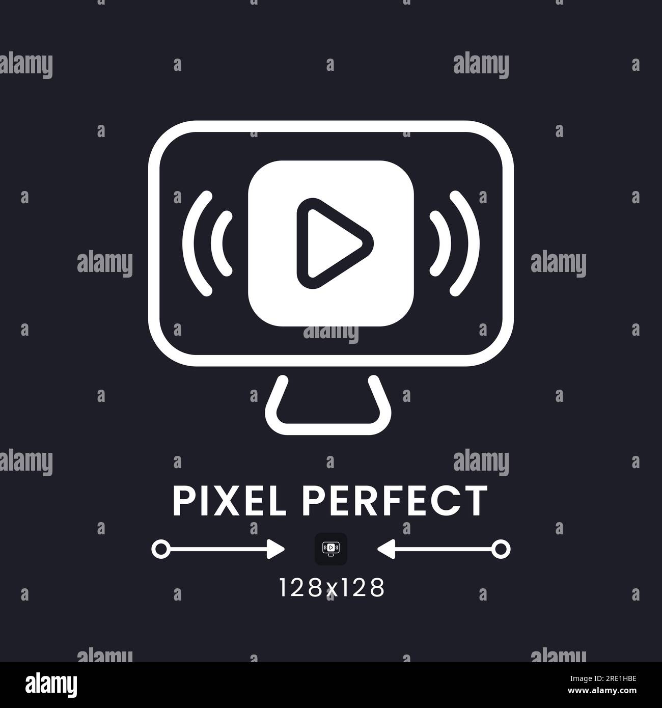 Live streaming white solid desktop icon Stock Vector Image & Art - Alamy