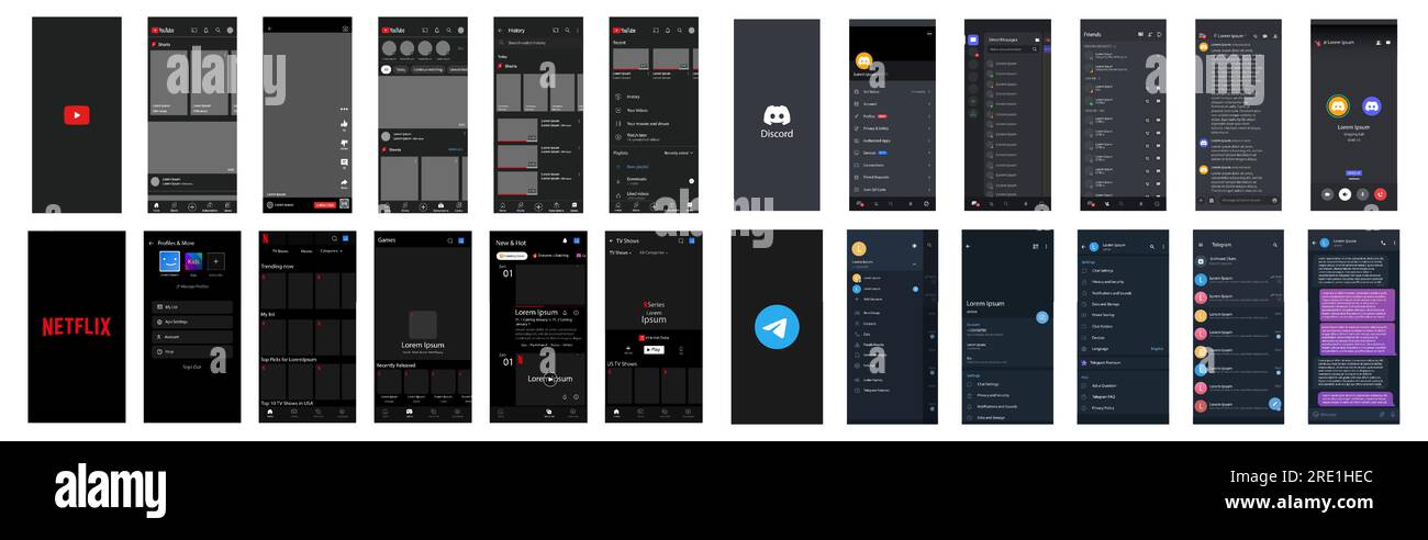 Netflix and youtube interface. Netflix screen social media, social ...