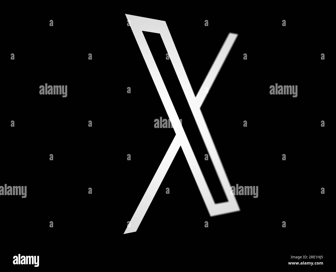 San Francisco, US, July 23 2023: The new X logo that as of July 23 ...