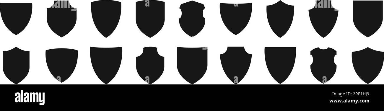 Shield icon set. Different shields forms Stock Vector Image & Art - Alamy