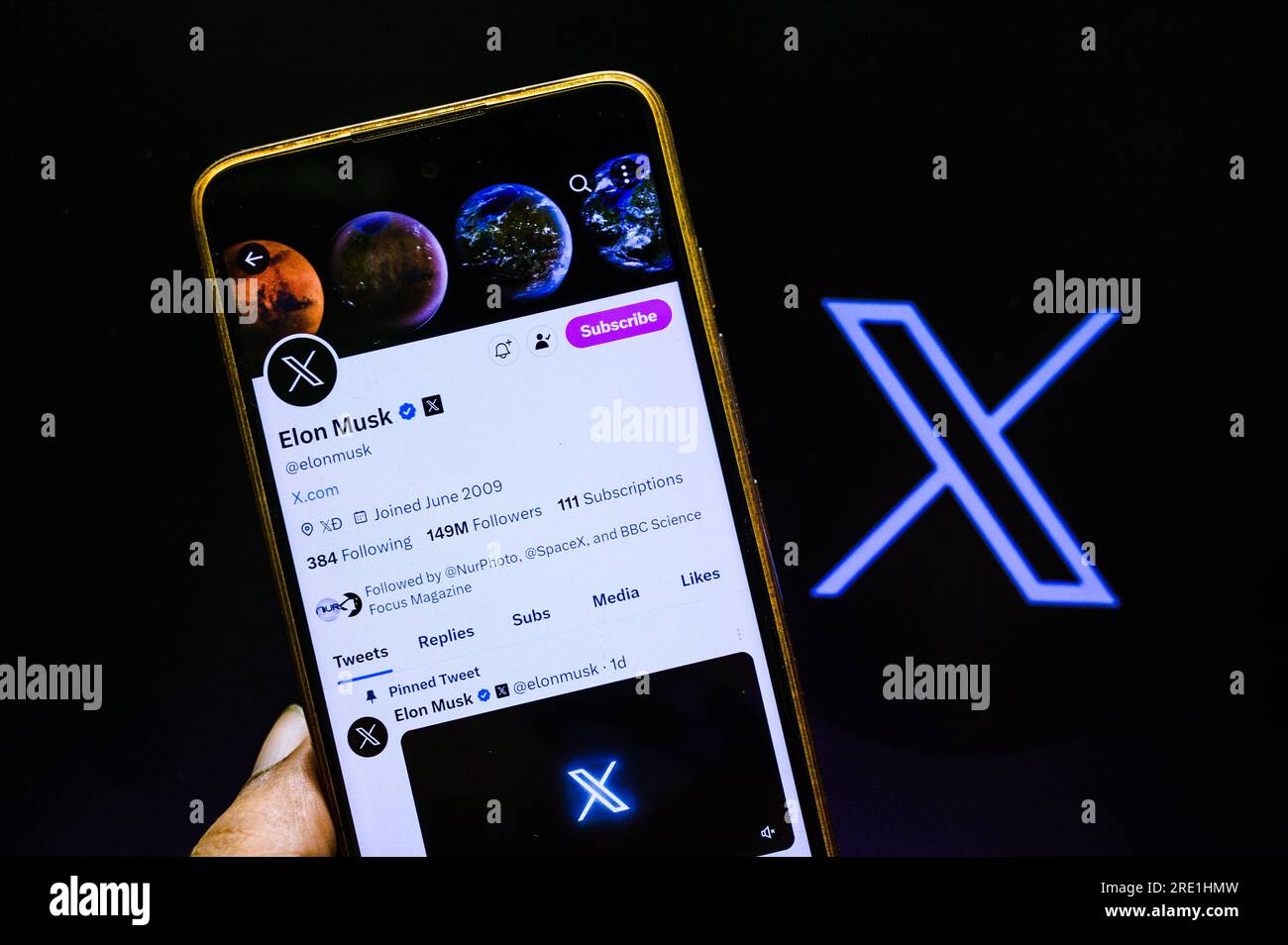 This photo illustration shows the Twitter new logo 'x' on a smartphone ...