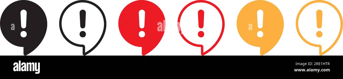 Warning sign in speech bubble icon set Stock Vector Image & Art - Alamy
