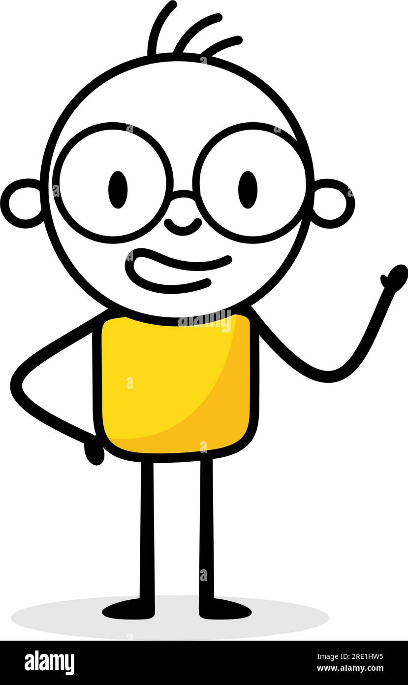 Man with great idea on white background. Hand drawn doodle man. Idea ...