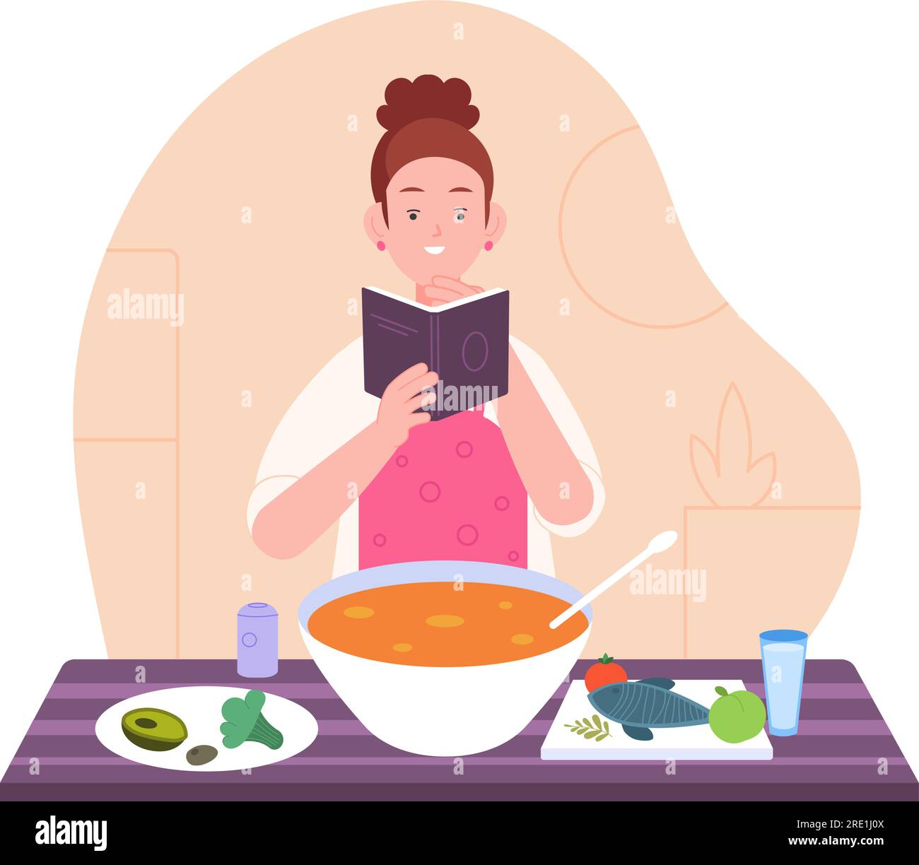 Girl reading ingredients Stock Vector Images - Alamy