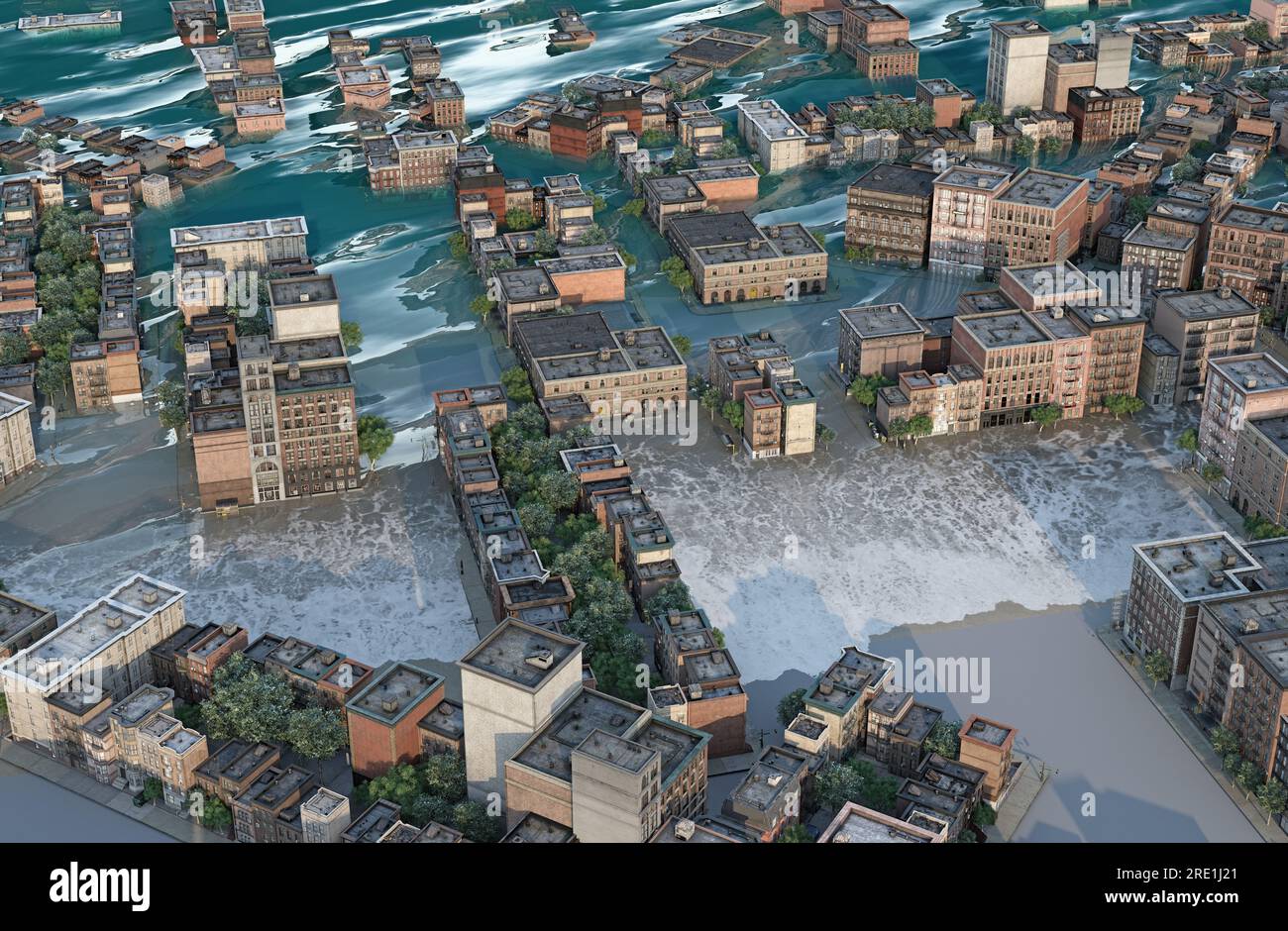 flooding city disaster. concept idea Stock Photo - Alamy