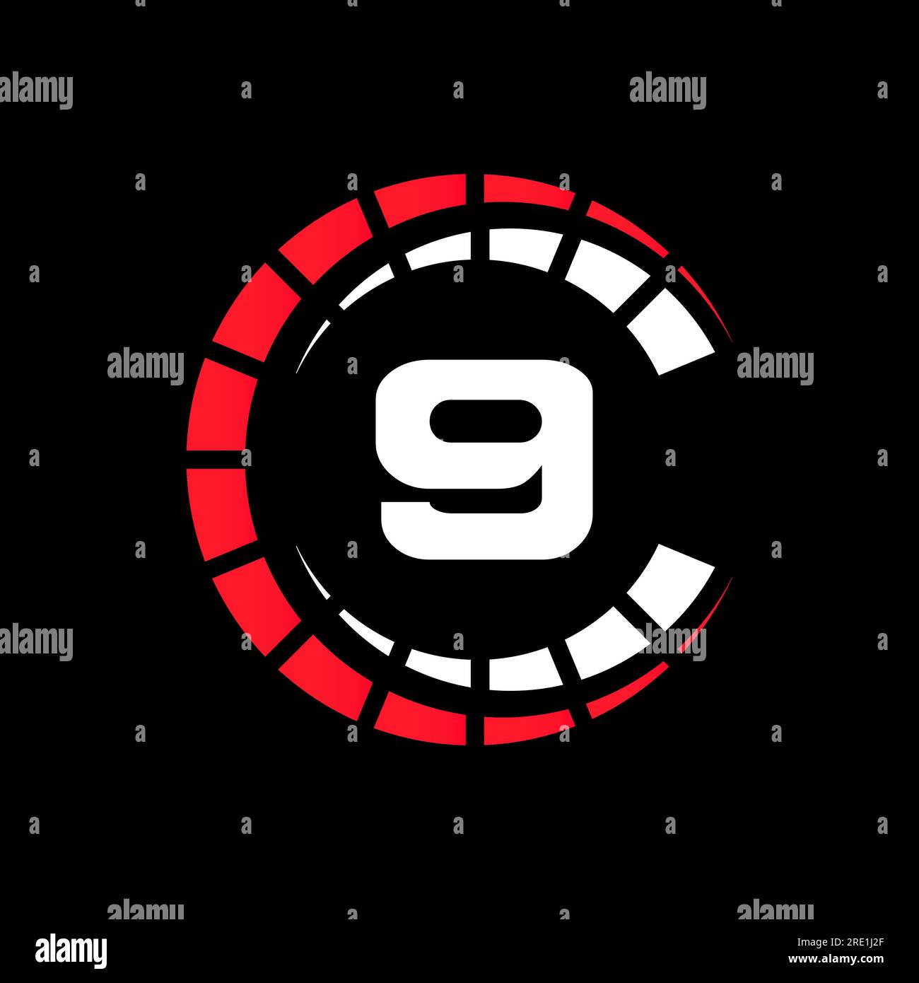 Car Automotive Logo On Letter 9 Speed Concept. Sport Car Symbol For ...