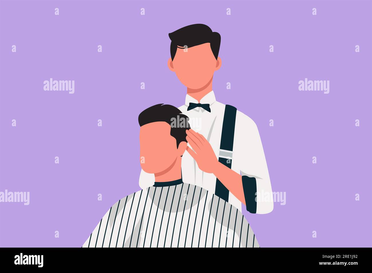 Character flat drawing of attractive classy dressed barber shop ...