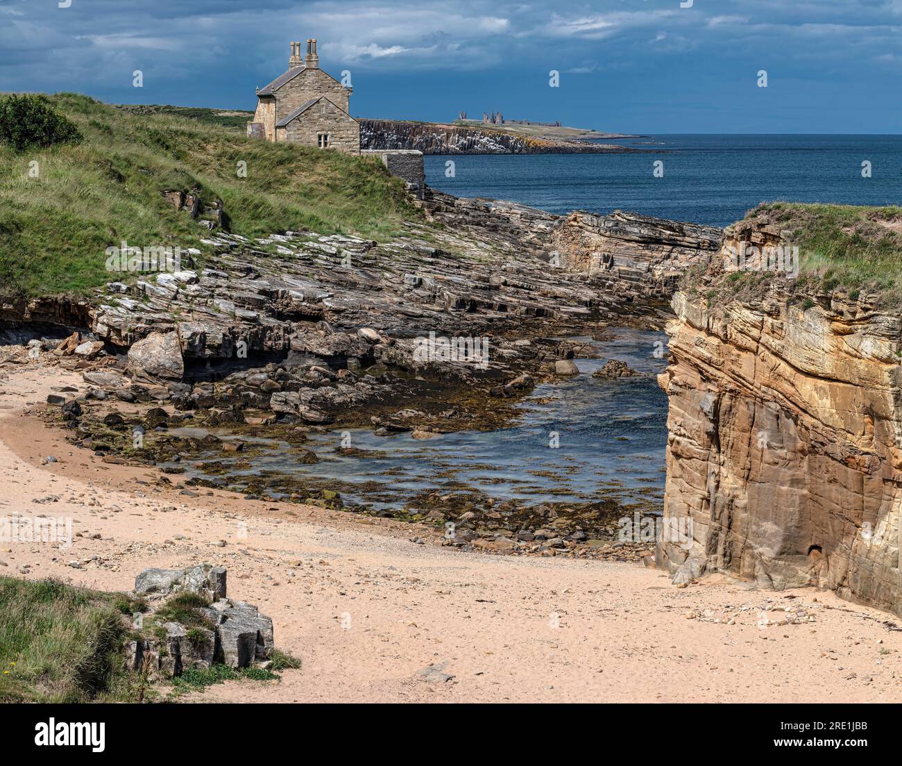 Summer of The Bathing House at Howick Haven on the Northumberland Coast ...