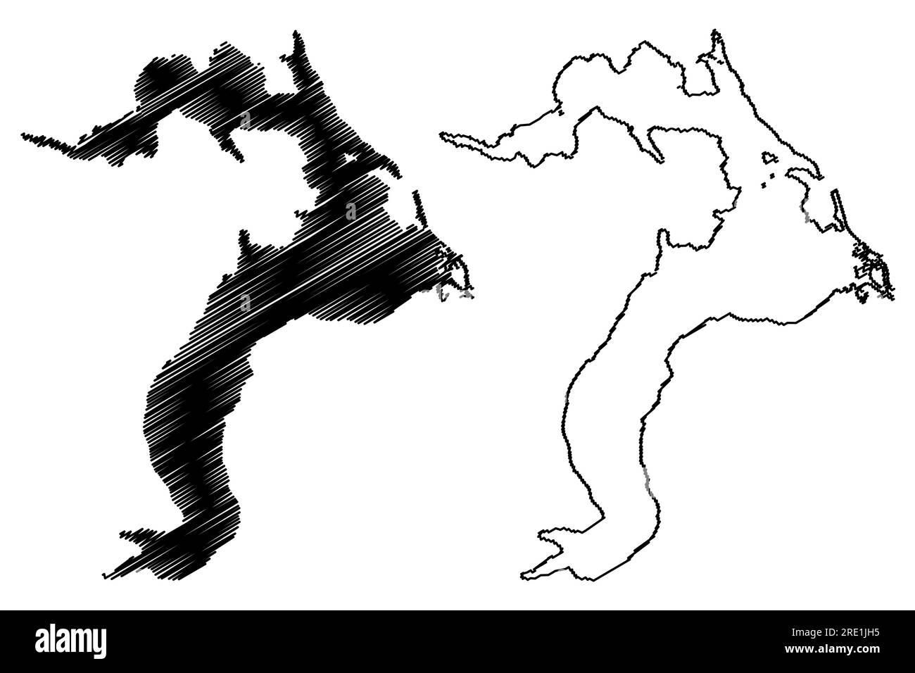 Lake Pend Oreille (United States, North America, us) map vector ...